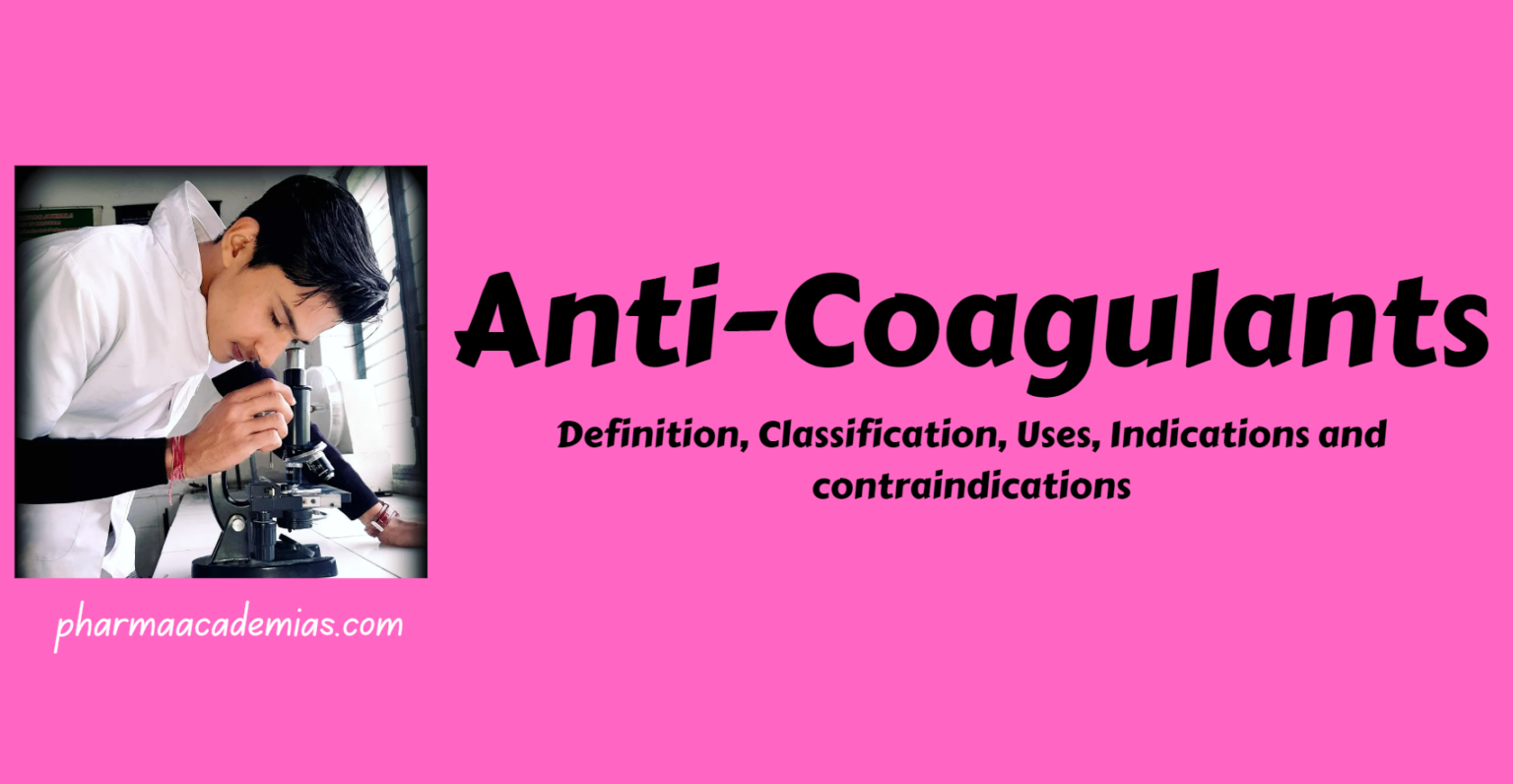 Anti-Coagulants: Definition, Classification, Uses, Indications and ...